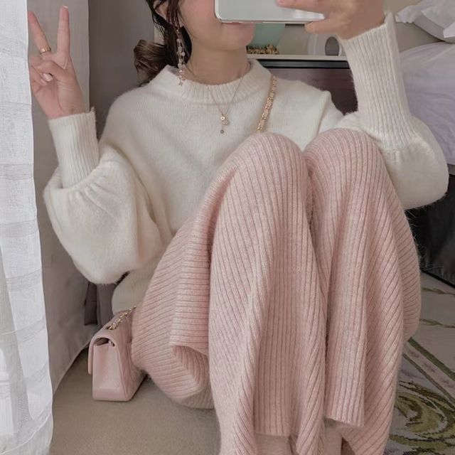 Mushini - Knit Wide Leg Pants | YesStyle