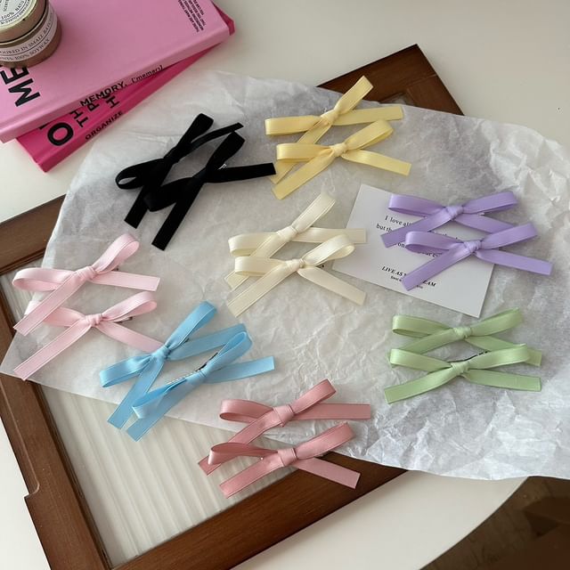 JVL - Set of 2: Ribbon Bow Hair Clip | YesStyle