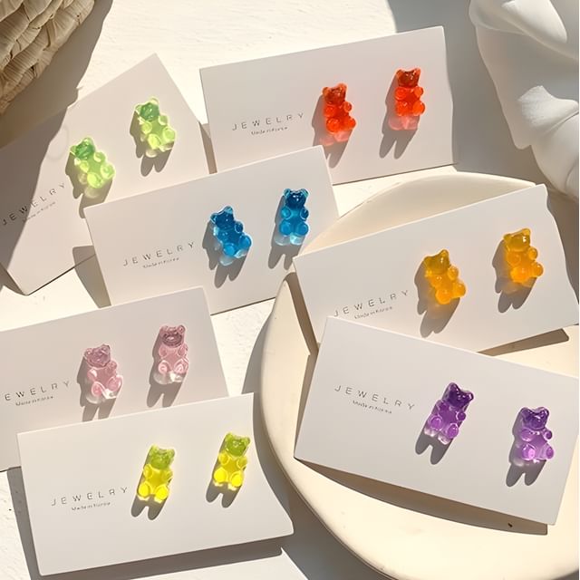 Admae - Plastic Gummy Bear Earrings | YesStyle