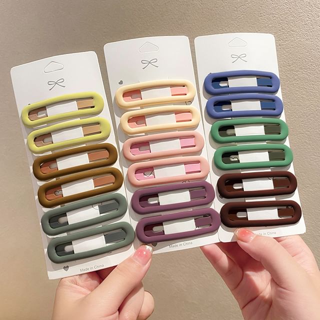 Ordinario - Set of 6: Plain Hair Clip | YesStyle