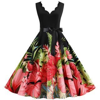 Jolly Club - Floral Sleeveless A-Line Party Dress | YesStyle