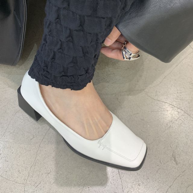 Anran - Square Toe Plain Pumps | YesStyle