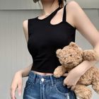 RONIN - Round Neck Plain Cutout Padded Tank Top | YesStyle