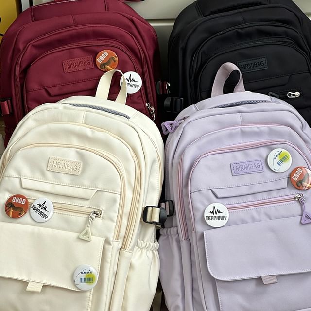 Chestnut Party - Lettering Plain Backpack / Bag Charm / Set | YesStyle