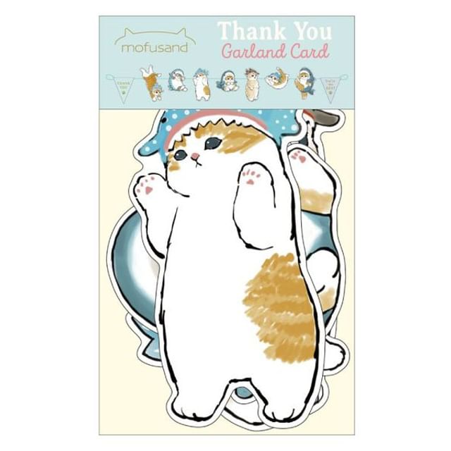 White & Peach - mofusand Thank You Garland Greetings Card | YesStyle