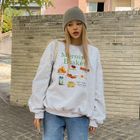 LIPHOP - Drop-Shoulder Graphic Mélange Sweatshirt | YesStyle