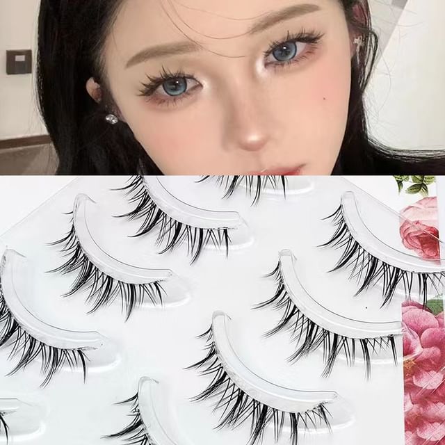 Lashie - Set of 5 Pairs: Natural Wispy Clear Band False Eyelashes ...