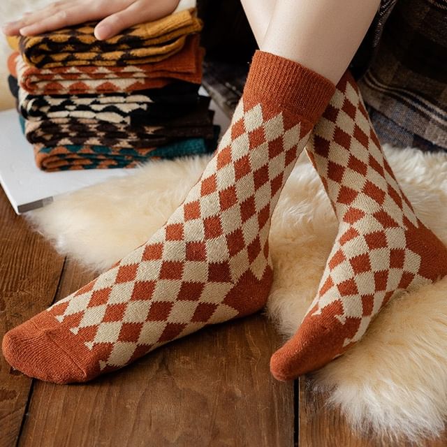 QUICKSOOX - Diamond Pattern Socks / Set | YesStyle