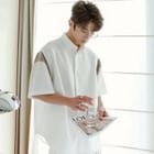 Capbrew - Short-Sleeve Collared Two Tone Panel Shirt | YesStyle