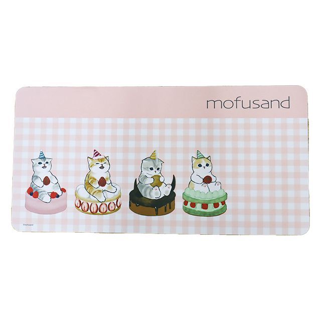 White & Peach - mofusand Desk Mat (Cake) | YesStyle