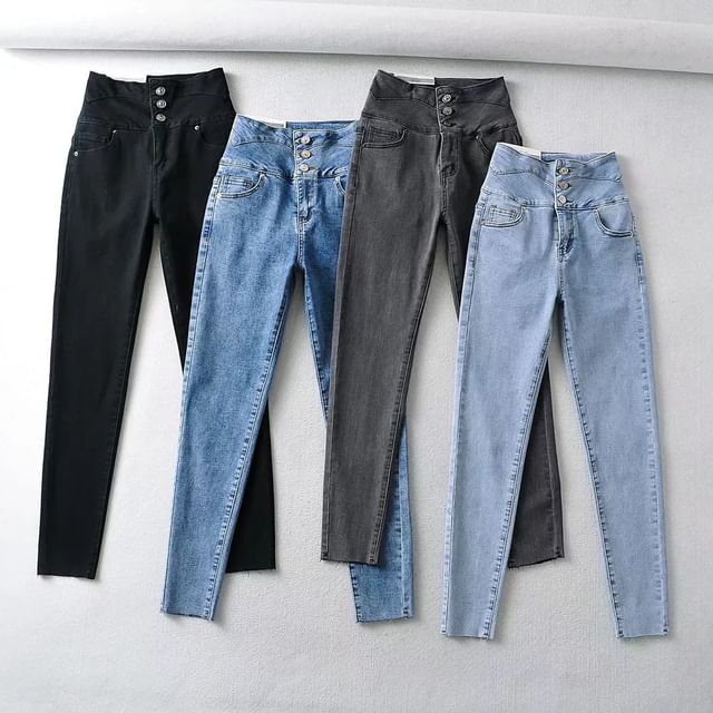 Flotto - High Rise Washed Skinny Jeans | YesStyle