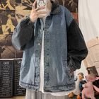 PILLARS - Two Tone Denim Single-Breasted Jacket | YesStyle
