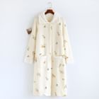 Dogini - Patterned Midi Pajama Robe | YesStyle