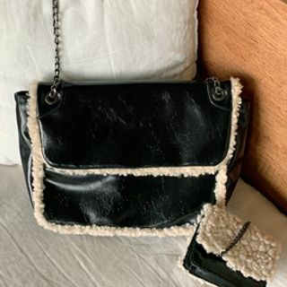 FROMBEGINNING - Dumble-Trim Shoulder Bag Set | YesStyle