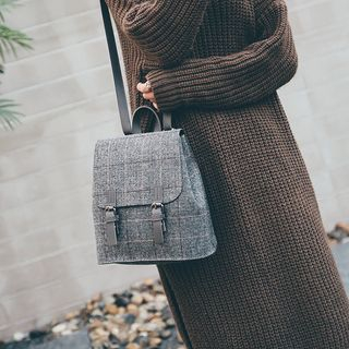 Bam's - Convertible Plaid Mini Backpack | YesStyle