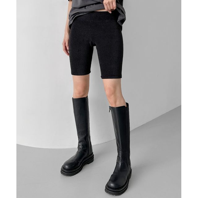 SIMPLY MOOD - Ribbed Biker Shorts | YesStyle