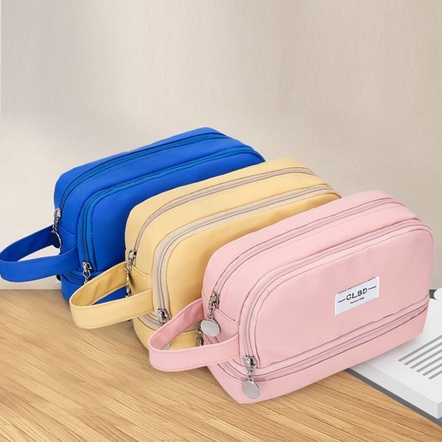 Churori - Plain Multi-Section Zip Pencil Case | YesStyle