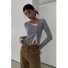 SIMPLY MOOD - Asymmetric Mock-Two Piece Cardigan | YesStyle