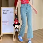 Wisjam - High Rise Washed Crop Flared Jeans | YesStyle