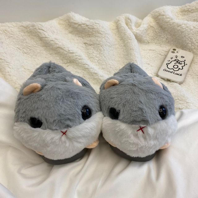 RevaBev - Hamster Fluffy Home Slippers | YesStyle