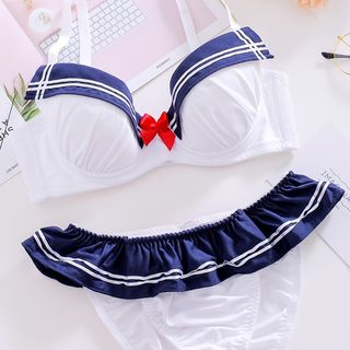 Mimimint - Set: School Uniform Wired Bra + Panty | YesStyle