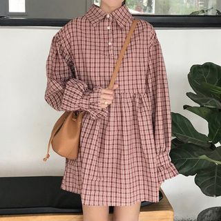Moon City - Check Babydoll Top | YesStyle