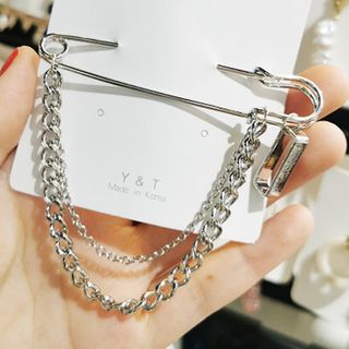 Roxanne - Chained Safety Pin Brooch | YesStyle