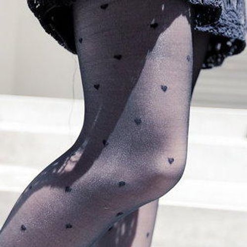 Clair Fashion - Heart Print Tights | YesStyle