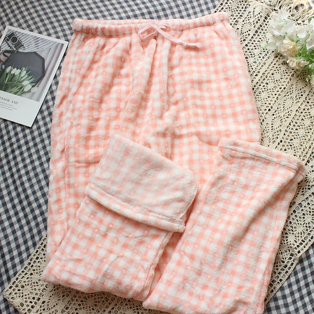 Dogini - Patterned Fleece Pajama Pants | YesStyle