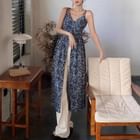 LINSI - Sleeveless V-Neck Floral Print Midi A-Line Dress | YesStyle