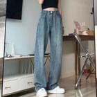 Wisjam - High Waist Washed Loose Fit Jeans | YesStyle