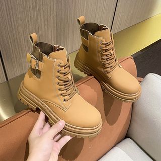 Skettle - Platform Chunky Heel Lace-Up Boots | YesStyle