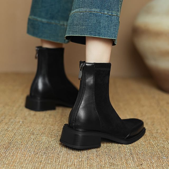 Megan - Low Heel Square Toe Short Boots | YesStyle