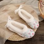 floriarin - Flower Embroidered Fluffy Trim Hanfu Flats | YesStyle