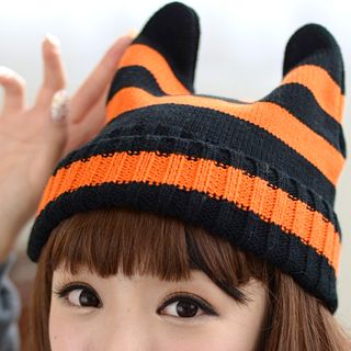 59 Seconds - Striped Ear Beanie | YesStyle