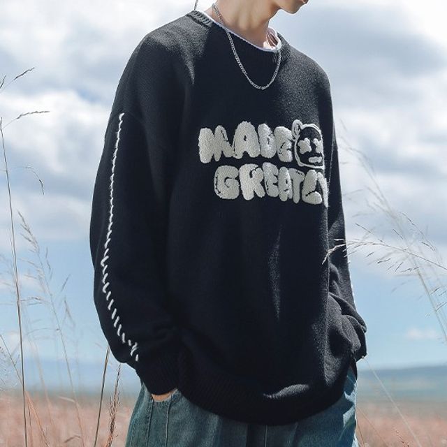 Really Point - Lettering Sweater | YesStyle