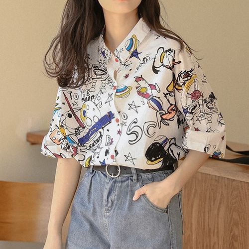 Wezal - Short-Sleeve All Over Print Shirt | YesStyle