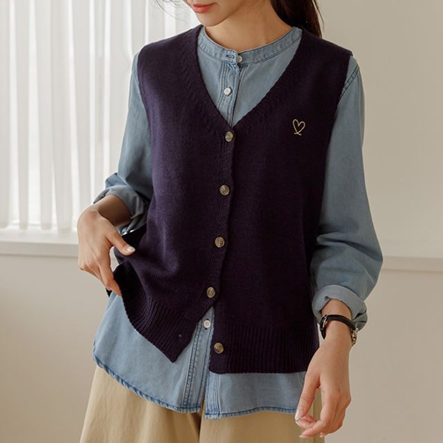 JUSTONE - Button-Up Knit Vest | YesStyle