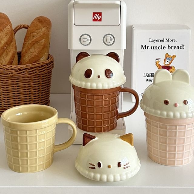 Casopic - Animal Ceramic Drinking Cup with Lid (Various Designs) | YesStyle