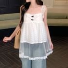 OUREA - Sleeveless Square Neck Sheer Top | YesStyle