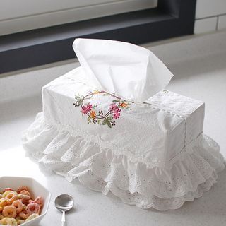 iswas - Embroidered Eyelet-Lace Tissue Cover | YesStyle