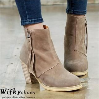 Wifky - Zip-Detail Ankle Boots | YesStyle