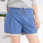 59 Seconds - Lace Trim Lace-Up Shorts | YesStyle