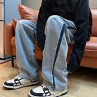 Fushet - Mid Rise Striped Wide Leg Jeans | YesStyle