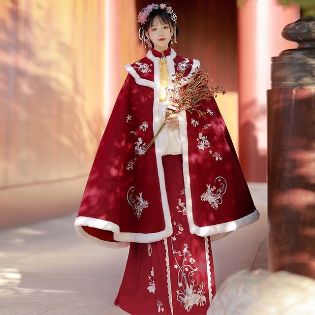 Zestolish - Flower Hanfu Top / Open Front Jacket / Cape / Maxi Hanfu ...