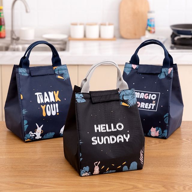 School Time - Lettering Insulated Lunch Bag (Various Designs) | YesStyle