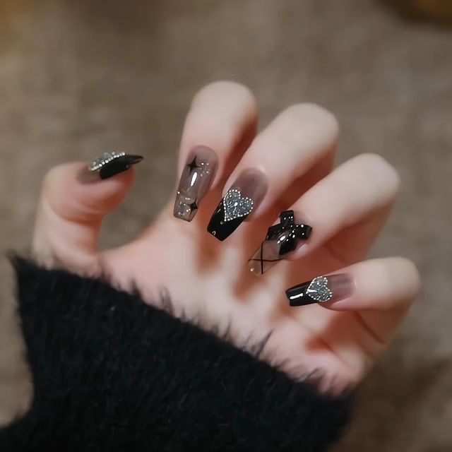 Cutip Nails - Heart Bow Square Nail Tips | YesStyle