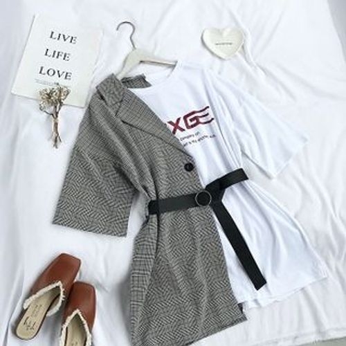 DIYI - Mock Two-Piece Short-Sleeve Dress | YesStyle