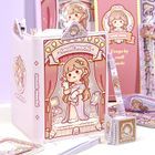 DUGA - Set : Girl Print Scheduler Set + Notebook + Cartoon Sticker ...