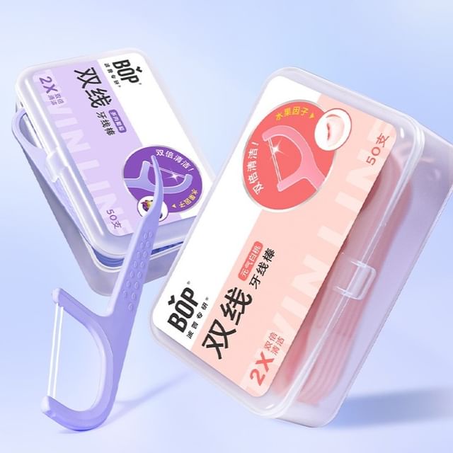 BOP - Disposable Plastic Stemmed Twin-Line Fresh Floss Stick - 2 ...